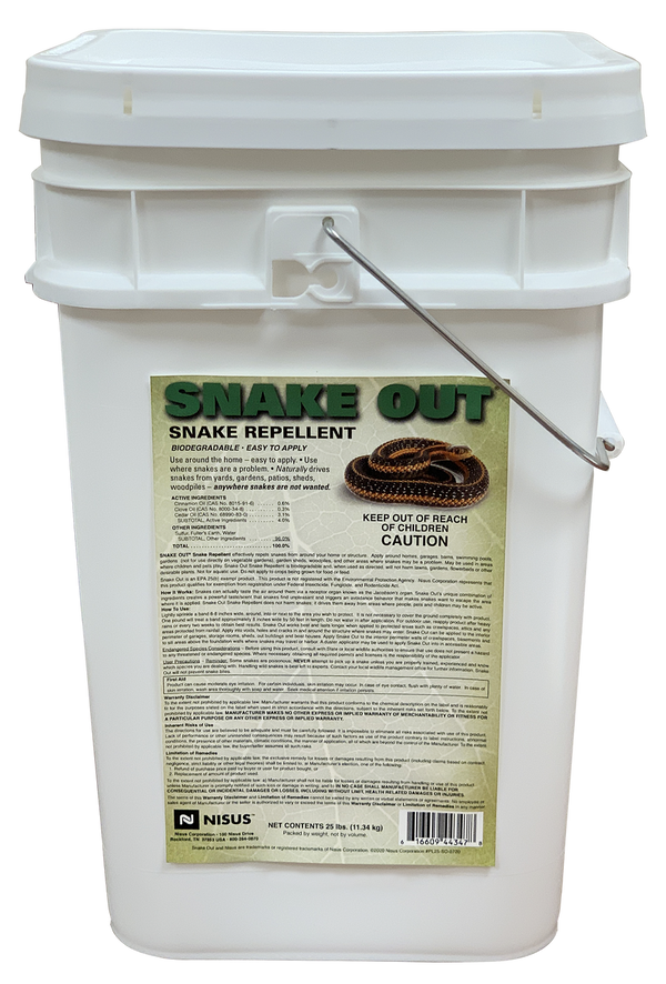 Snake Out® – The Sustainable Solution to Snakes 25LB Pail – Crawl Space ...