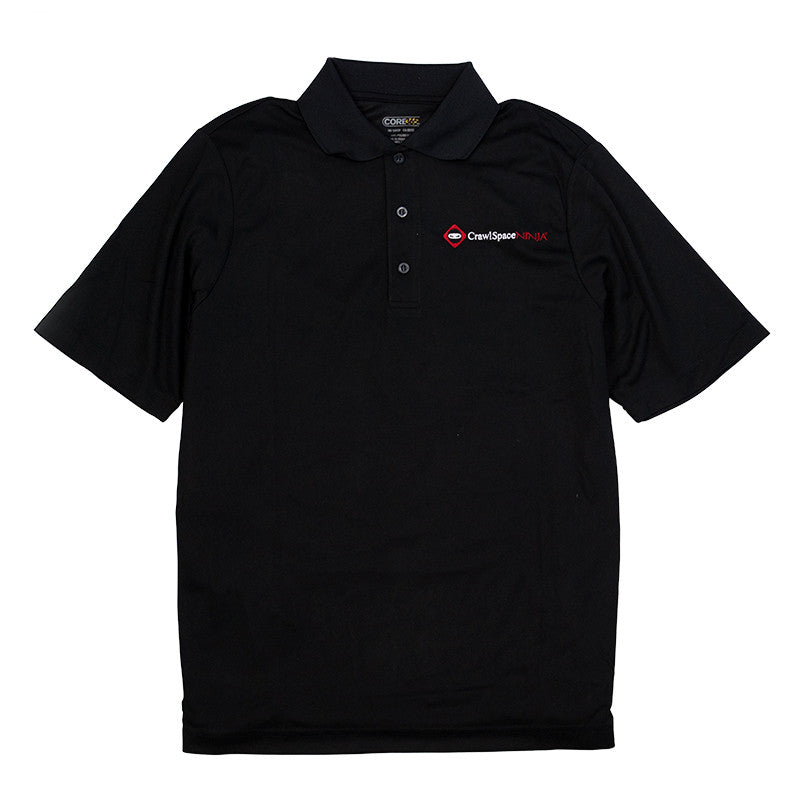 Black Crawl Space Ninja Short Sleeve Golf Shirt – Crawl Space Ninja Store